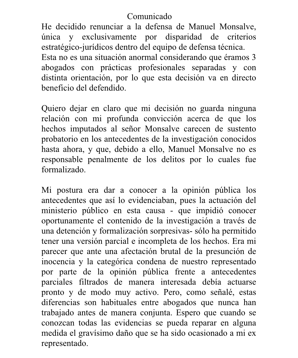 Abogada María Inés Horvitz Renuncia A La Defensa De Manuel Monsalve